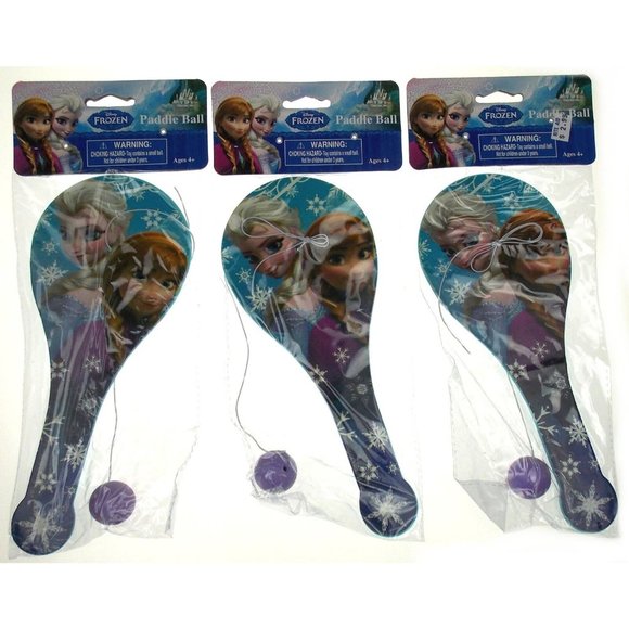 Disney | Toys | Disney Frozen Paddle Ball Lot 3 Anna Elsa Snowflakes ...